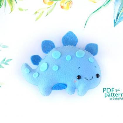Felt Stegosaurus Dinosaur Toy PDF Pattern, Cute Dinosaur Toy Sewing ...