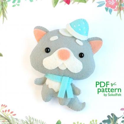 Felt Persian Cat Toy Sewing Pdf Pattern, Himalayan Kitty Softie Diy ...