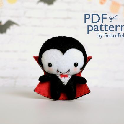 Felt Vampire Toy Sewing Pdf Pattern, Easy To Make Halloween Toy, Felt ...