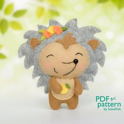 Felt Hedgehog Toy Sewing Pdf Pattern, Felt Woodland Animal Pattern ...
