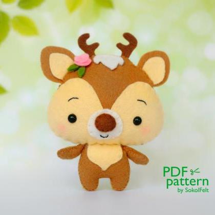 Deer Pdf Pattern, Felt Woodland Baby Animal Toy Sewing Tutorial, Baby ...