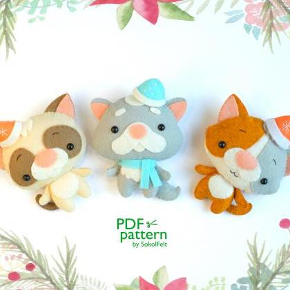 Felt Calico Cat Toy Sewing Pdf Pattern, Tricolor Kitty Softie Diy ...