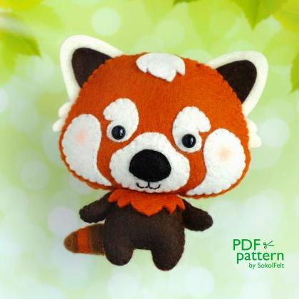 Baby Red Panda Felt Toy Pdf And Svg Pattern, 2 Patterns In 1, Felt ...