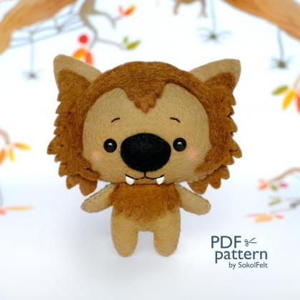 Little Werewolf Felt Toy Pdf And Svg Patterns, Teen Wolf Plush Toy ...
