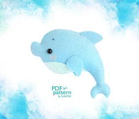 Dolphin Toy Sewing Pdf Pattern, Felt Sea Ocean Animal Sewing Tutorial ...