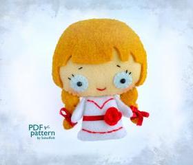 Annabelle Doll Felt Toy Pdf And Svg Patterns, Conjuring, Cute Doll ...