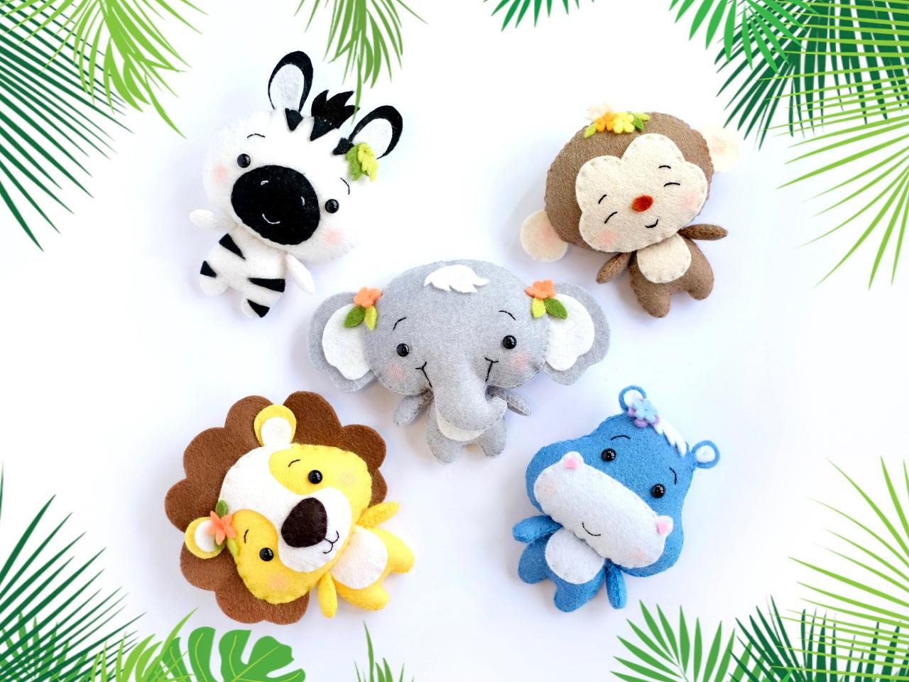 Monkey Pdf Pattern, Felt African Wild Animals Plush Toy Sewing Tutorial ...