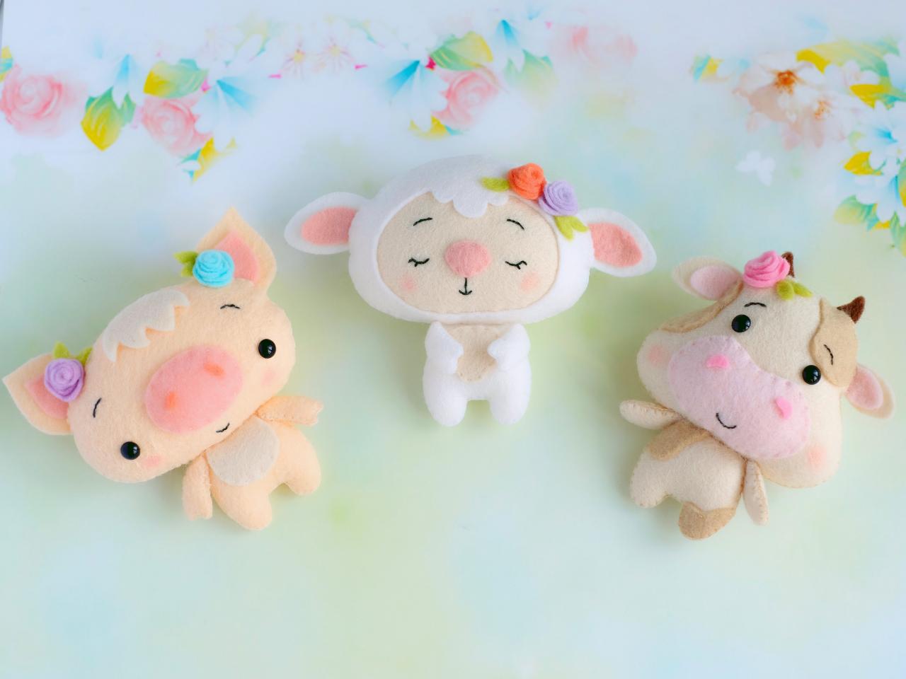 Felt Baby Sheep Toy Sewing Pdf Pattern, Cute Farm Animal, Felt Lamb ...