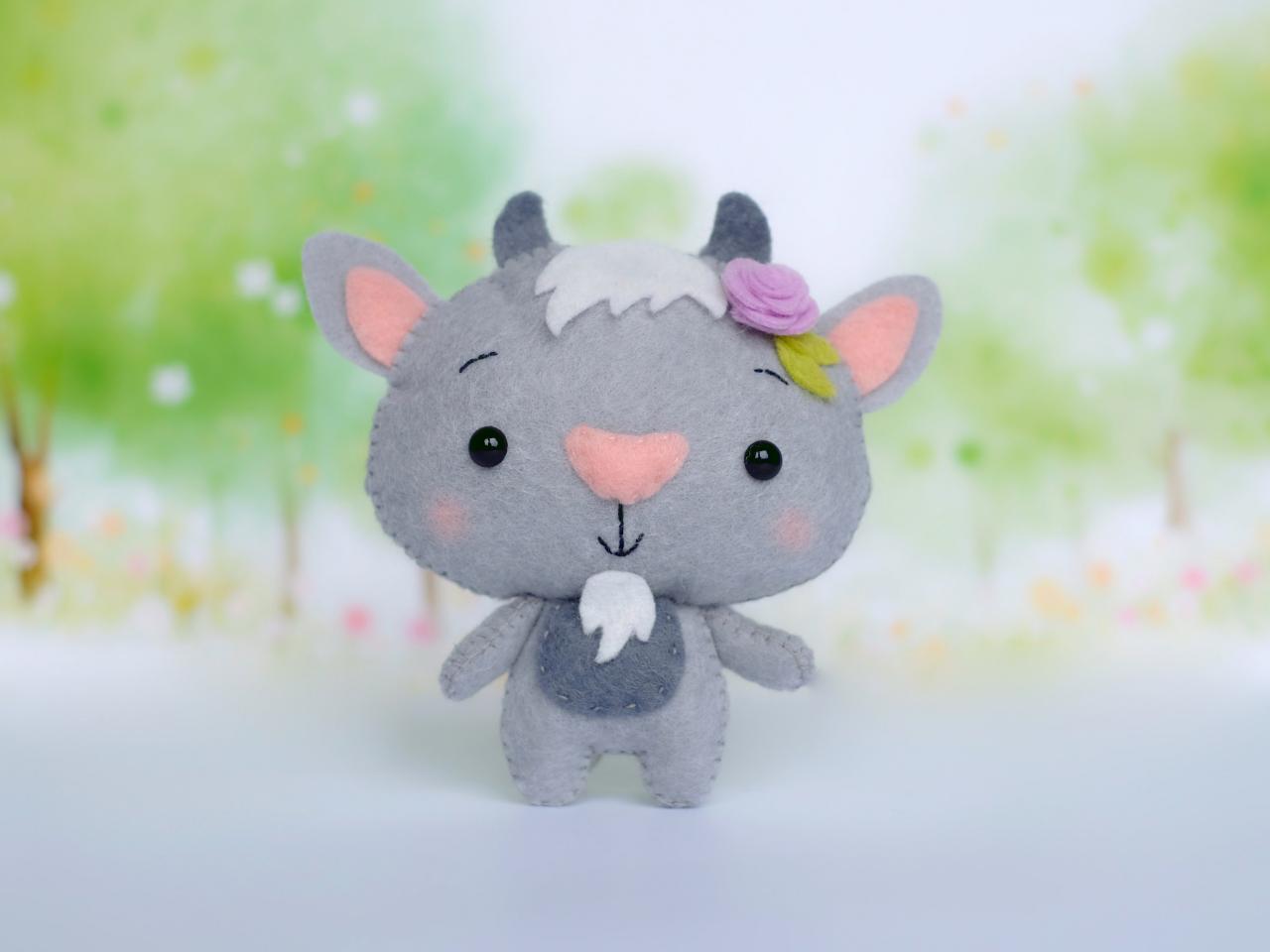 Felt Baby Goat Toy Sewing Pdf Pattern, Cute Farm Animal, Felt Kid ...