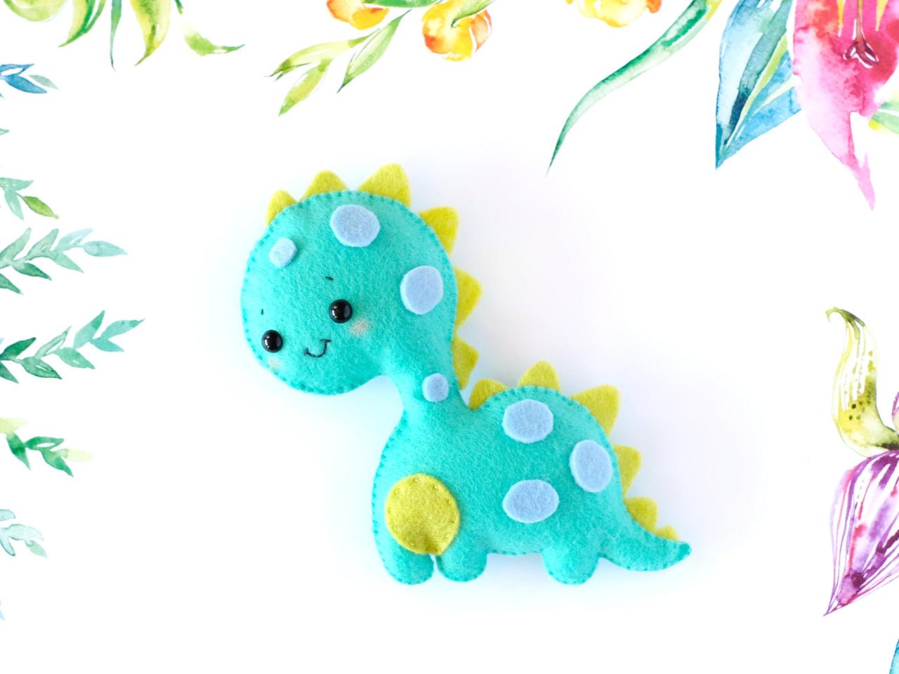 Felt Brontosaurus Dinosaur Sewing Pdf Pattern, Cute Dino Toy Sewing ...