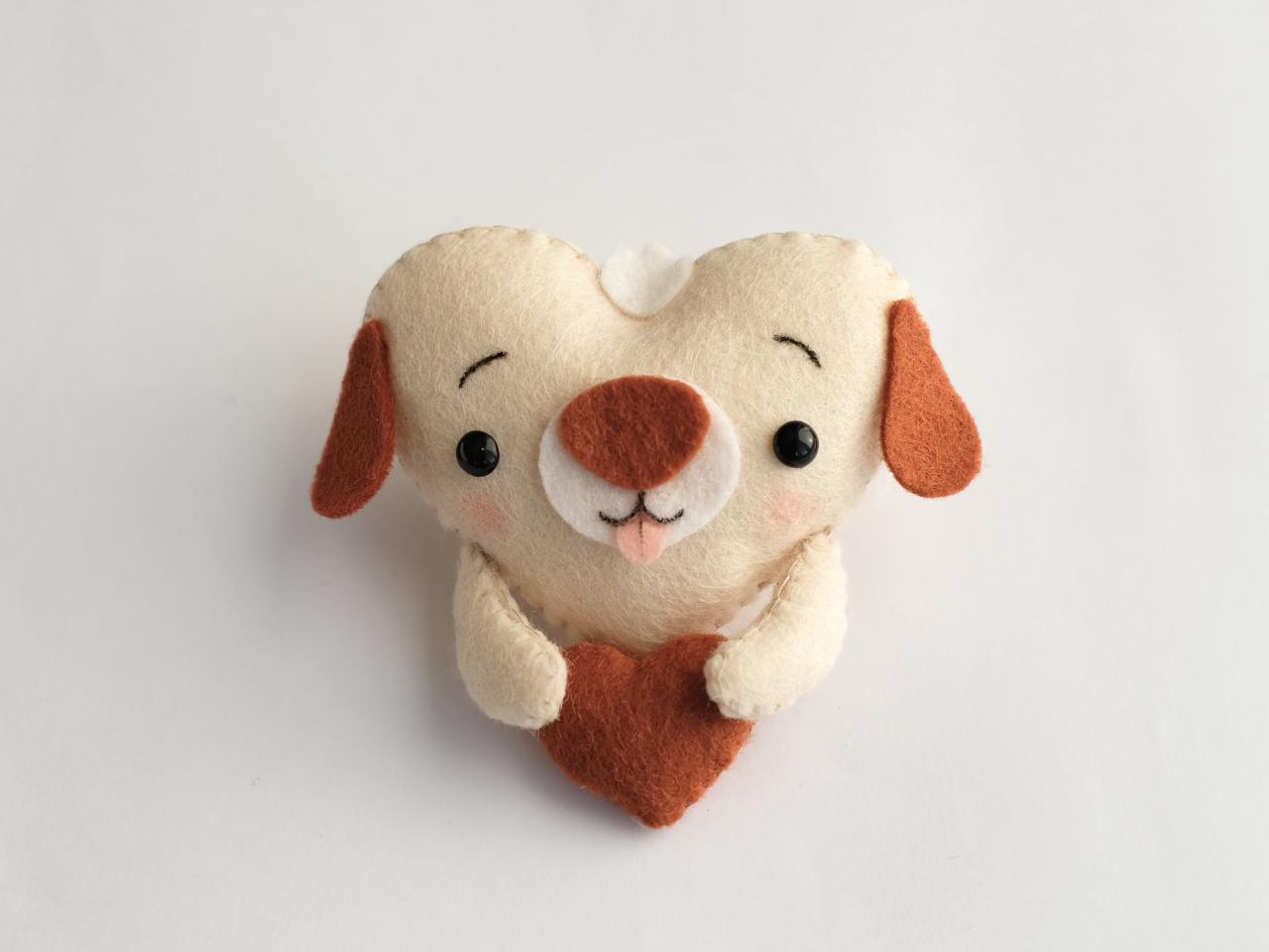 Felt Baby Puppy Toy Sewing PDF Pattern, Heart Shaped Animal Ornament ...