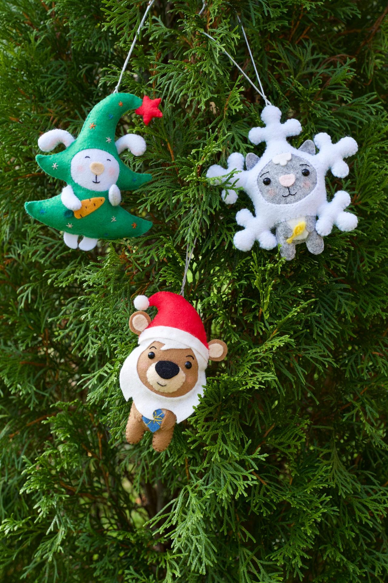 Felt Christmas Bear Toy Sewing Pdf Pattern, Christmas Woodland Animal ...