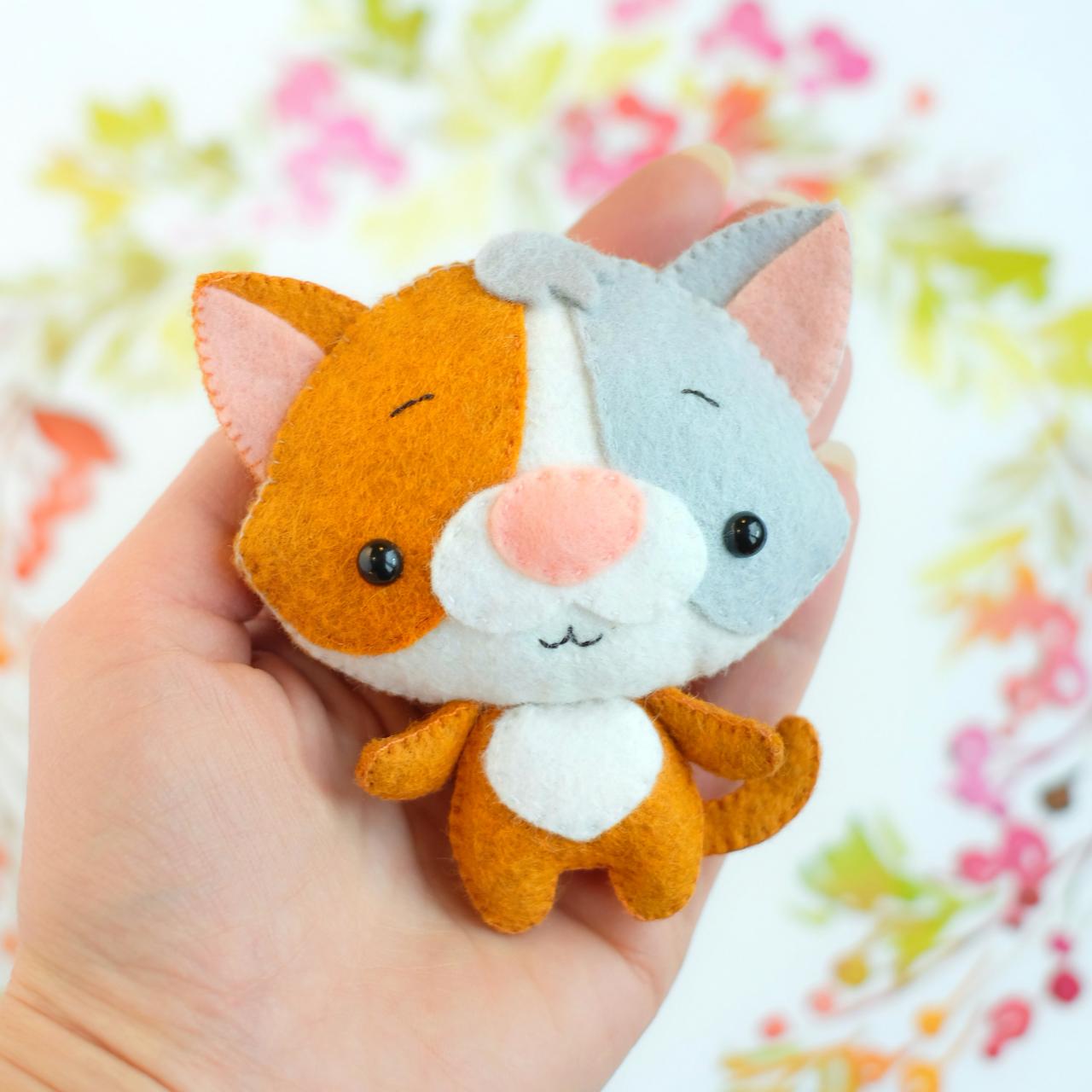 Felt Calico Cat Toy Sewing Pdf Pattern, Tricolor Kitty Softie Diy ...