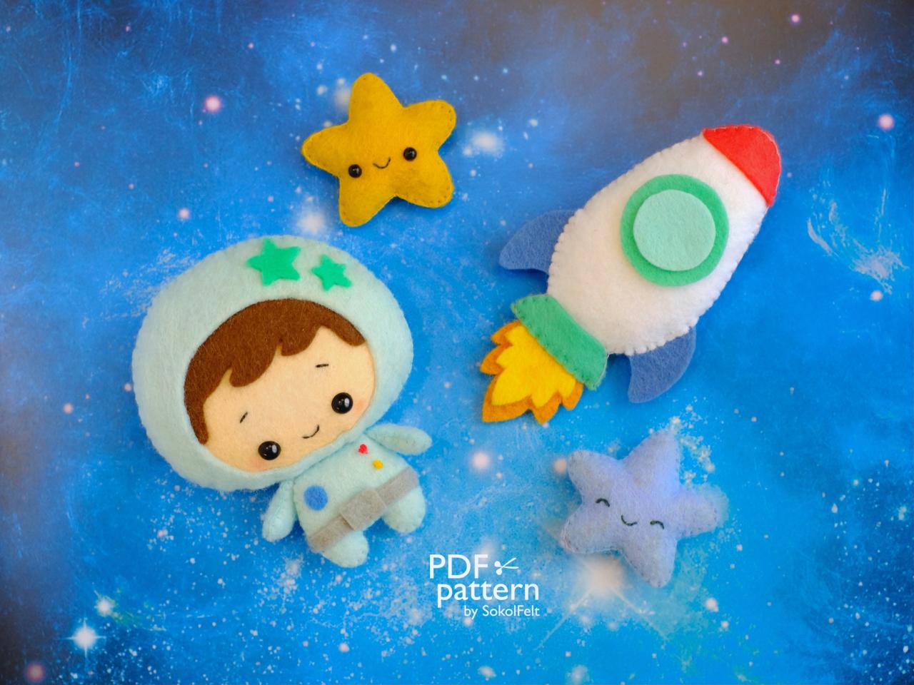 Set Of Felt Space Toy Pdf And Svg Patterns, Planets, Astronaut And ...