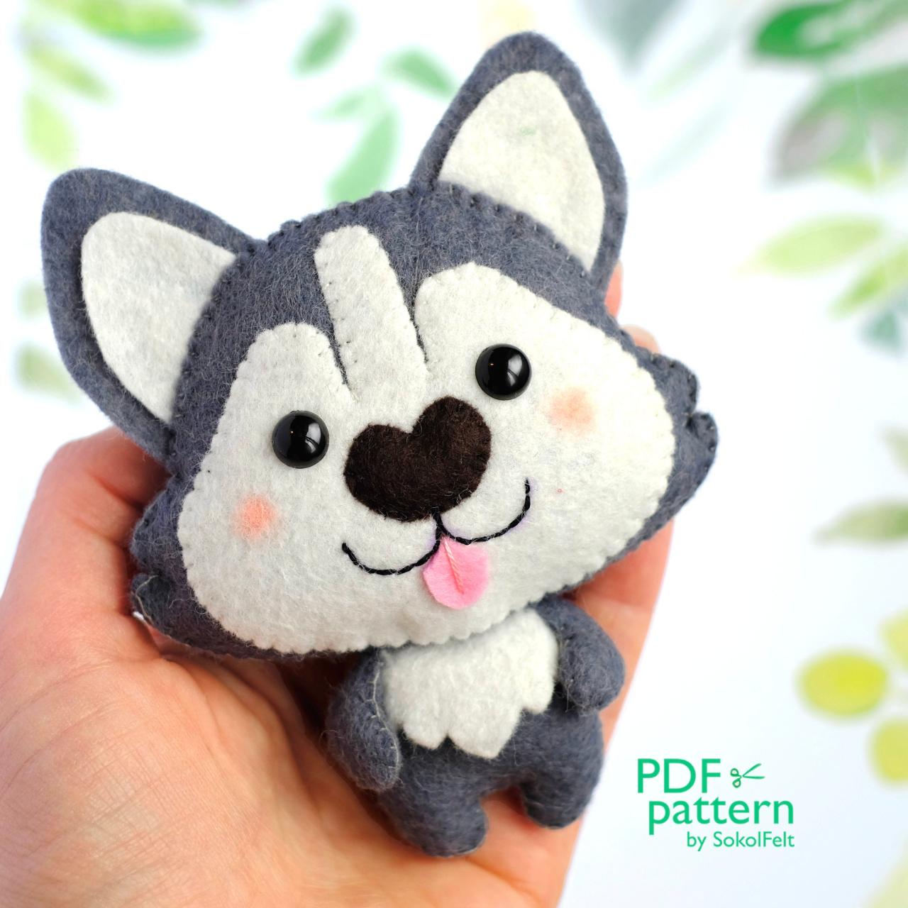 Husky Felt Toy Sewing Pdf And Svg Patterns, Cute Dog Sewing Tutorial ...