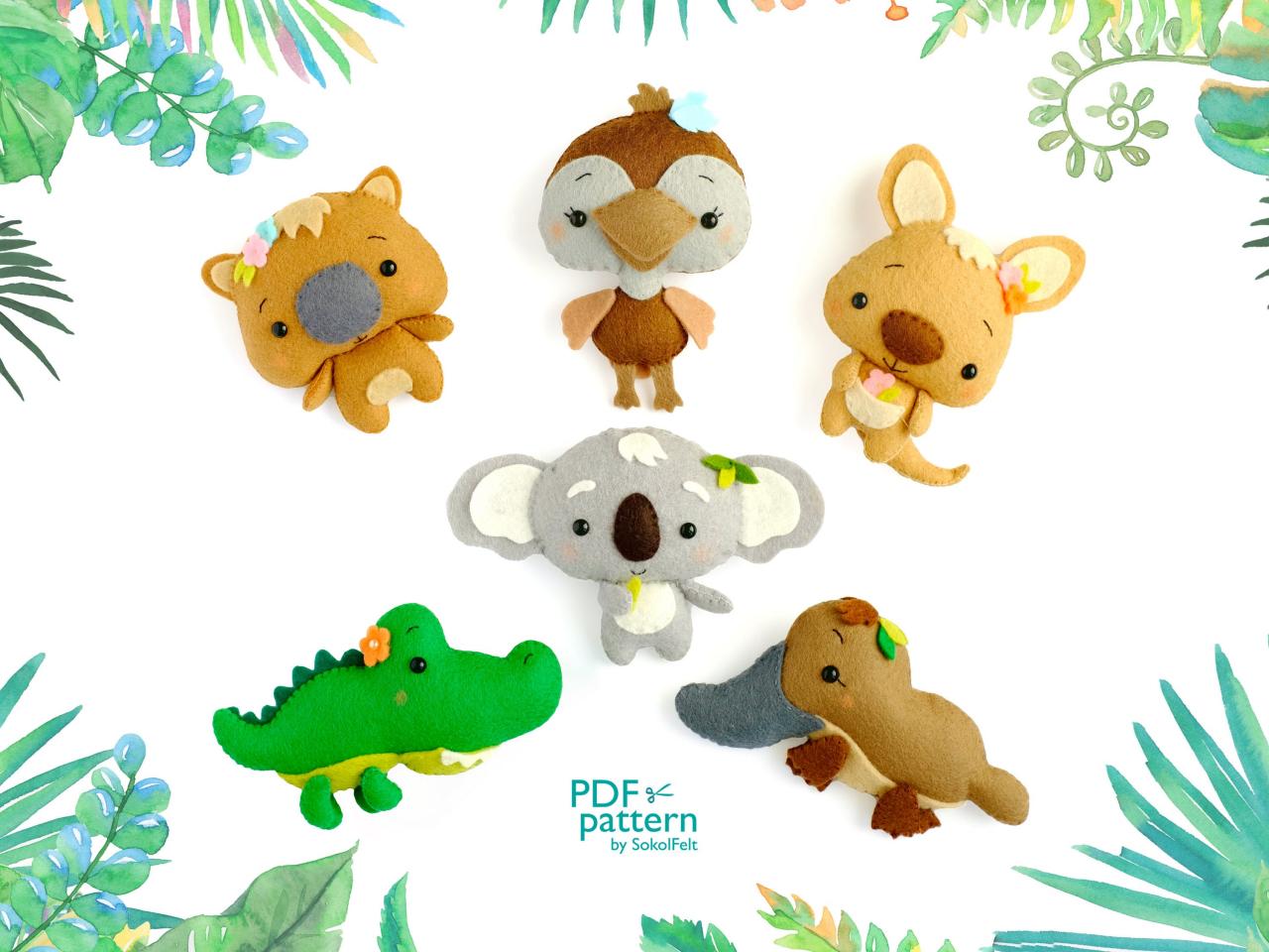 Australian Echidna Felt Toy Pdf And Svg Patterns, Australian Wild ...