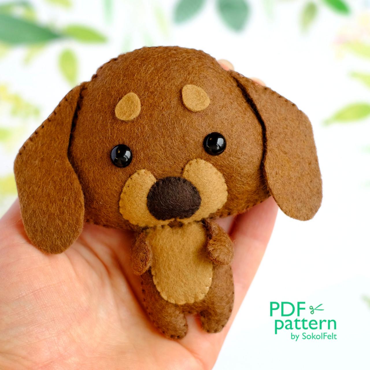 Dachshund Felt Toy Sewing Pdf And Svg Patterns, Cute Dog Sewing ...