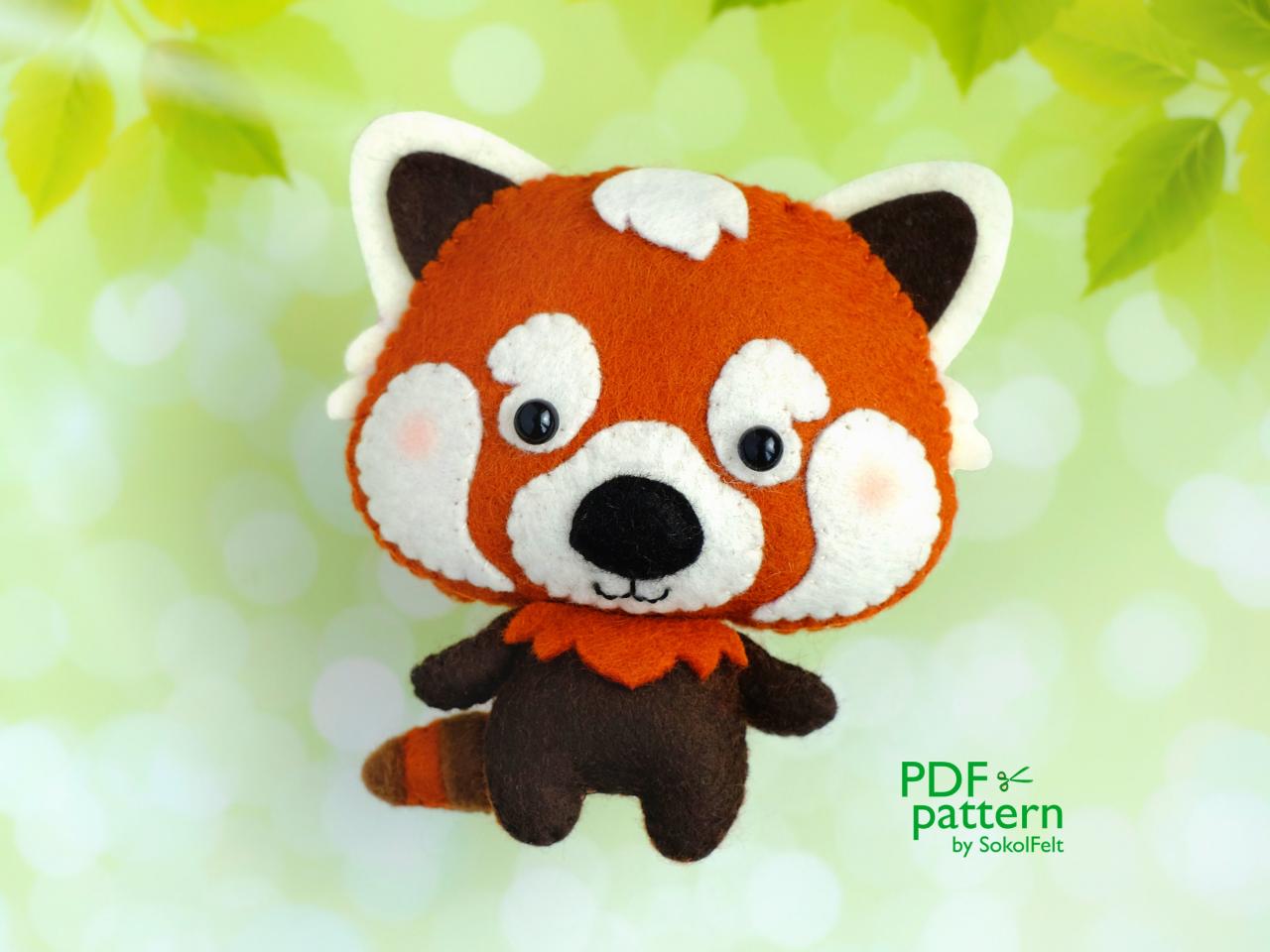 Baby Red Panda Felt Toy PDF And SVG Pattern, 2 Patterns In 1, Felt ...