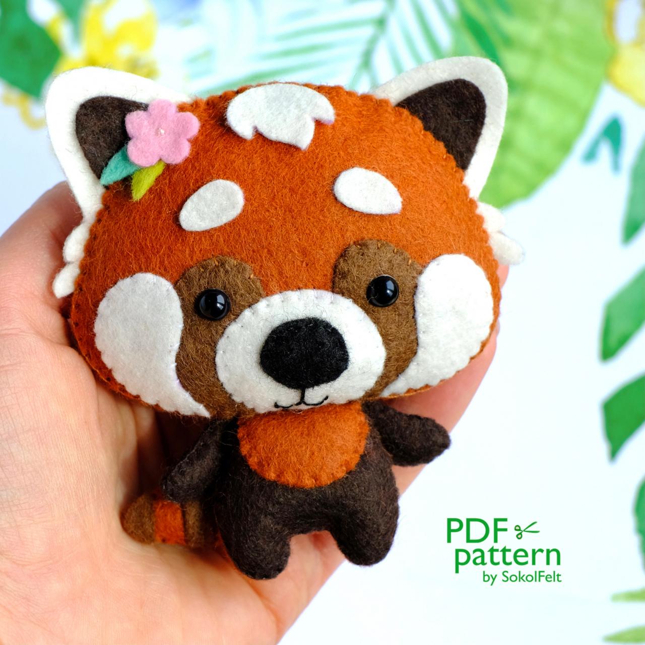 Baby Red Panda Felt Toy PDF And SVG Pattern, 2 Patterns In 1, Felt ...