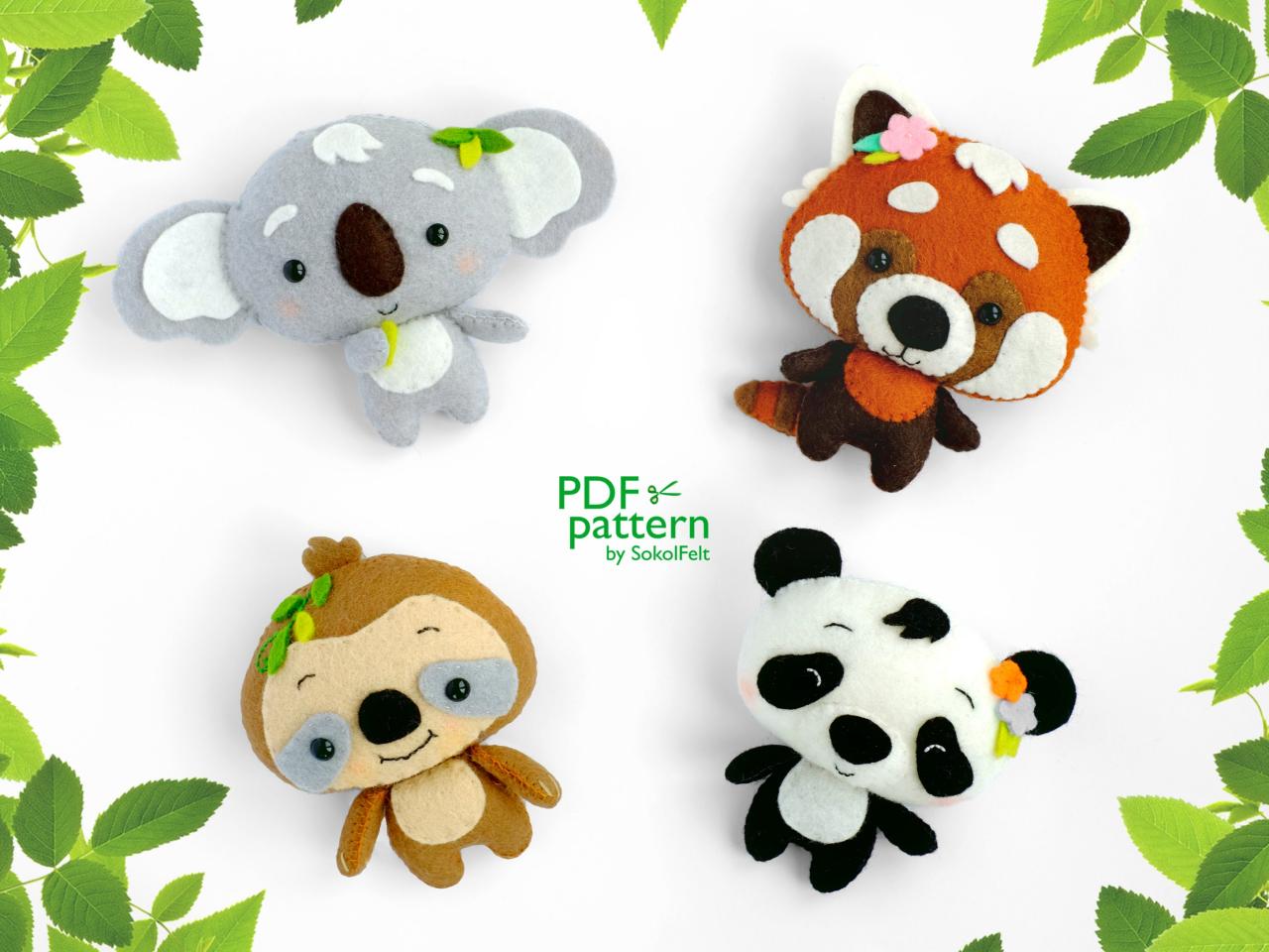 Baby Red Panda Felt Toy PDF And SVG Pattern, 2 Patterns In 1, Felt ...