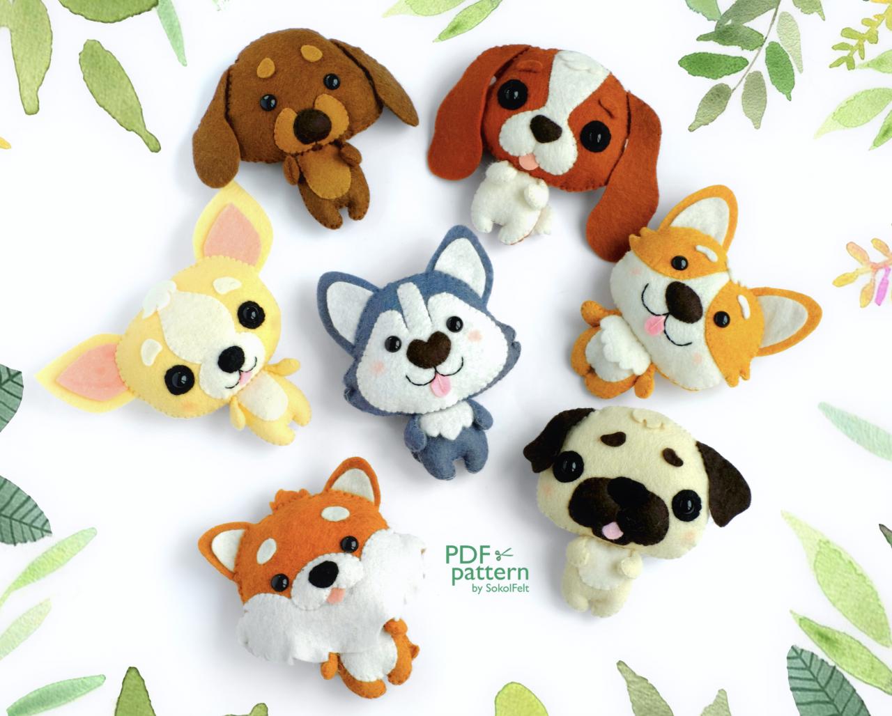 Pomeranian Dog Felt Toy Sewing Pdf And Svg Patterns, Felt Pom, Cute Dog ...
