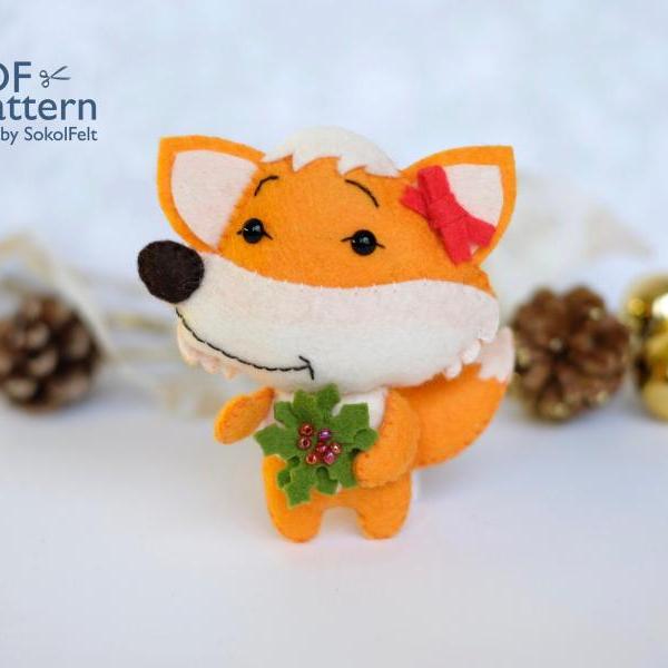 Felt Fox Toy Sewing Pdf Pattern, Diy Fox Ornament, Woodland Animal ...