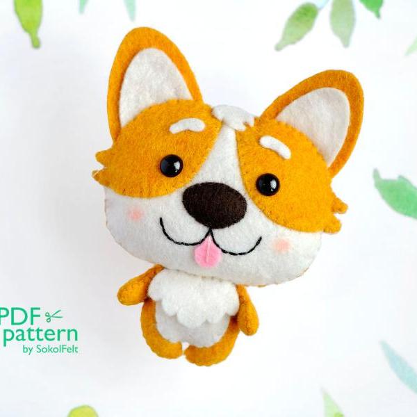 Corgi Felt Toy Sewing Pdf And Svg Patterns, Cute Dog Sewing Tutorial ...