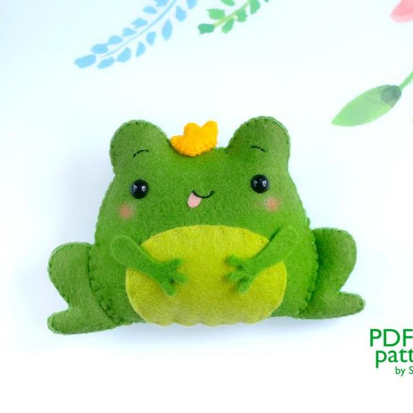 Cute Frog Felt Toy Sewing Pdf And Svg Patterns, The Frog Princess, Baby ...