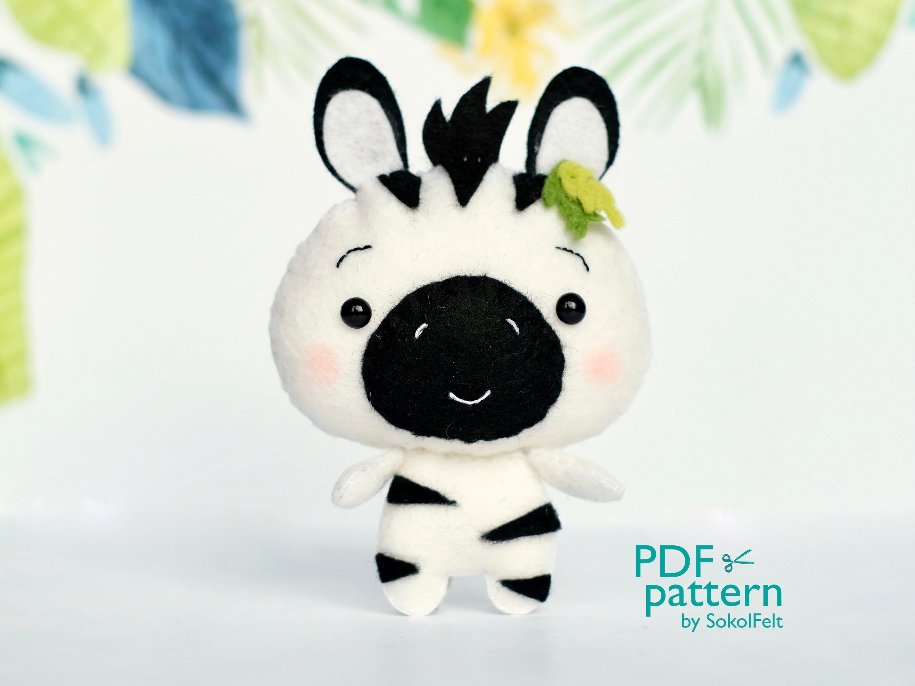 Zebra Pdf Pattern, Jungle Safari Baby Animal Toy Sewing Tutorial ...