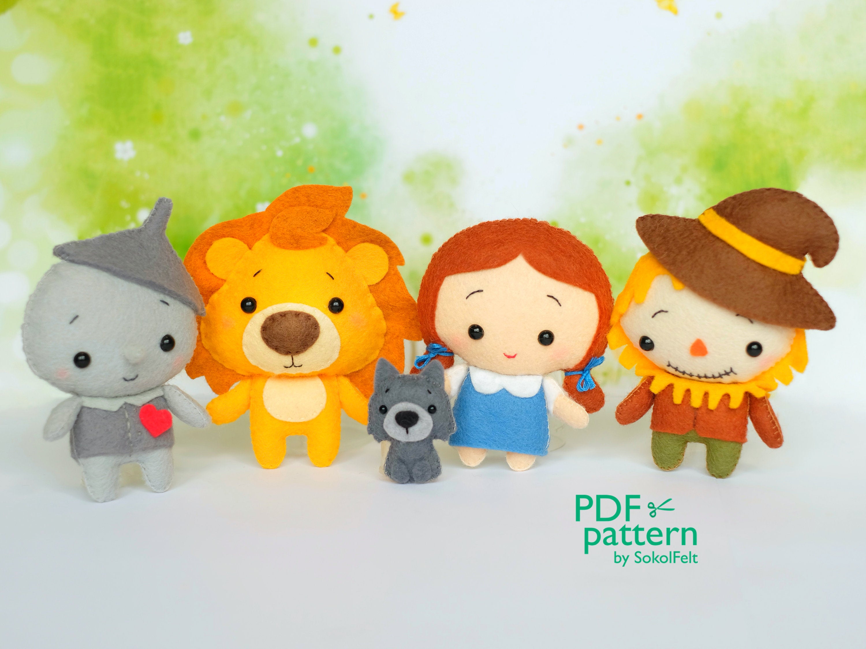 Felt Dorothy And Toto Toy Sewing Pdf Patterns, Wonderfull Wizard Of Oz ...