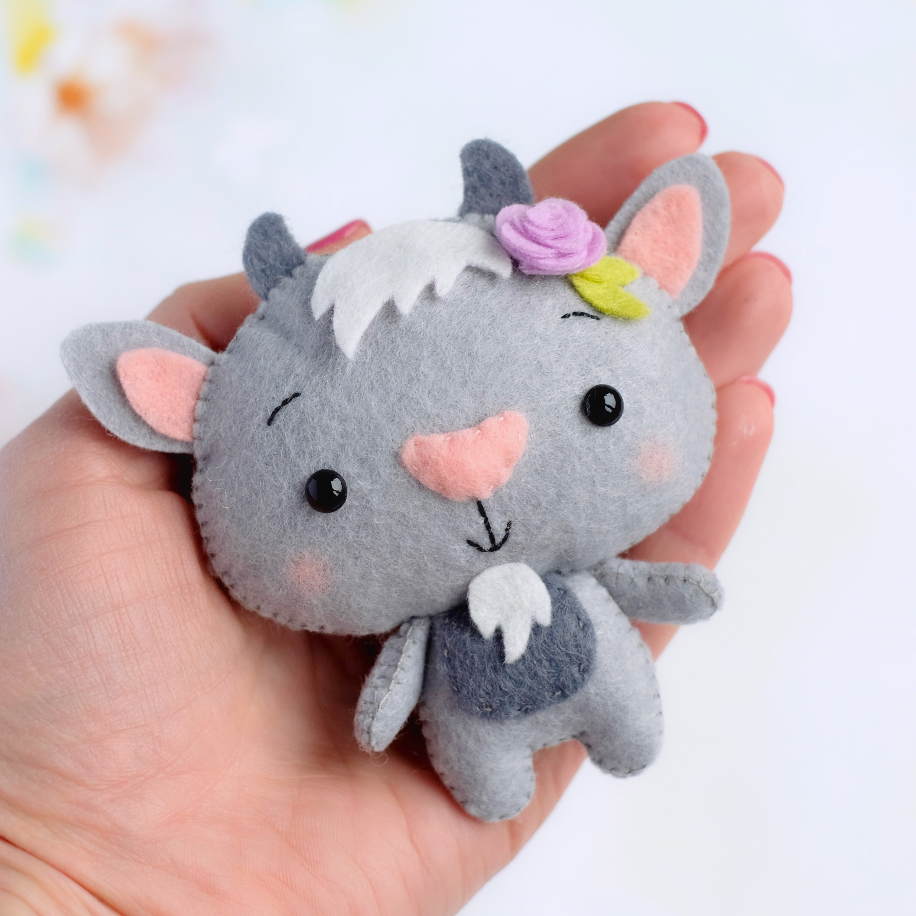 Felt Baby Goat Toy Sewing Pdf Pattern, Cute Farm Animal, Felt Kid ...