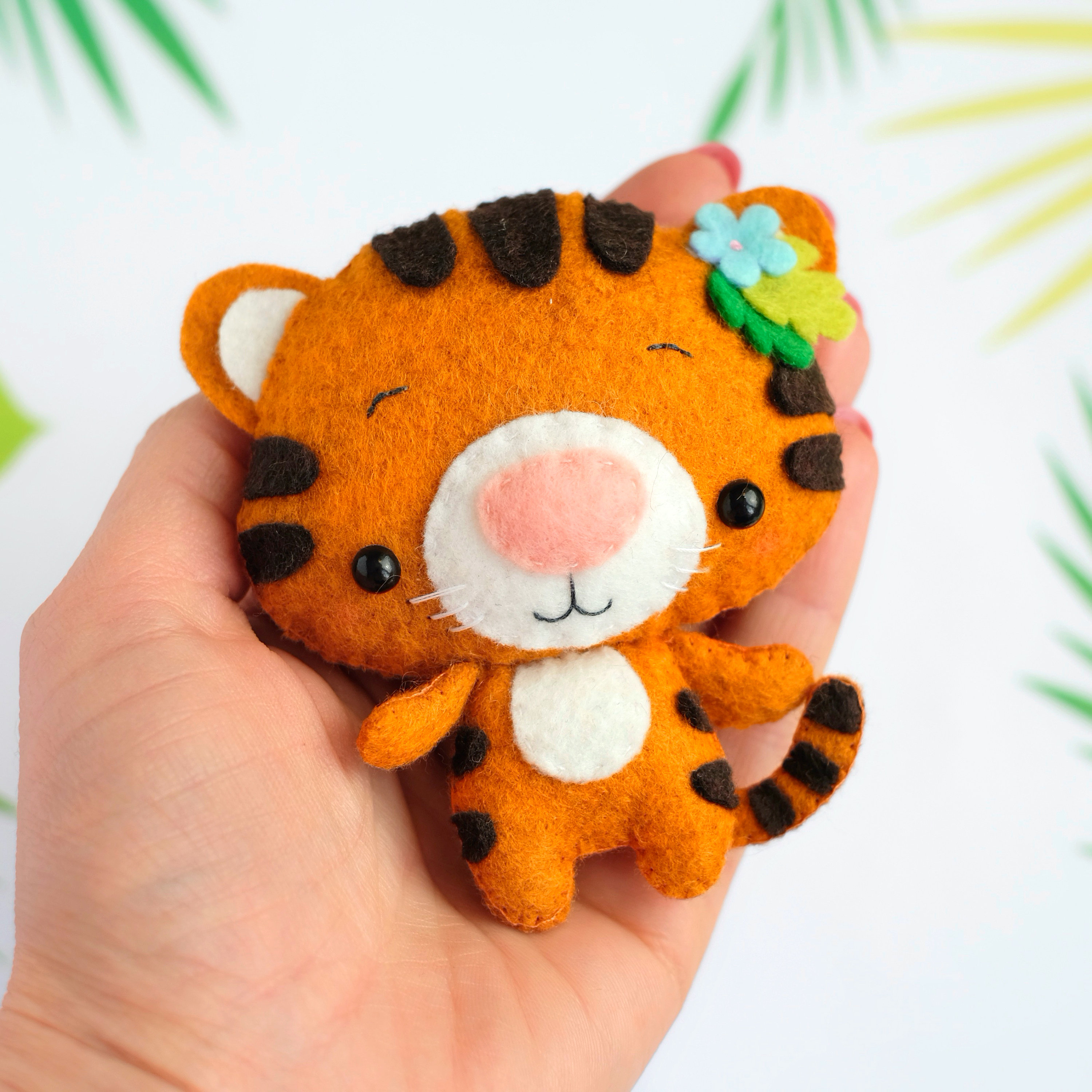 Felt Baby Tiger Toy Sewing Pdf And Svg Pattern, Jungle Safari Animal ...