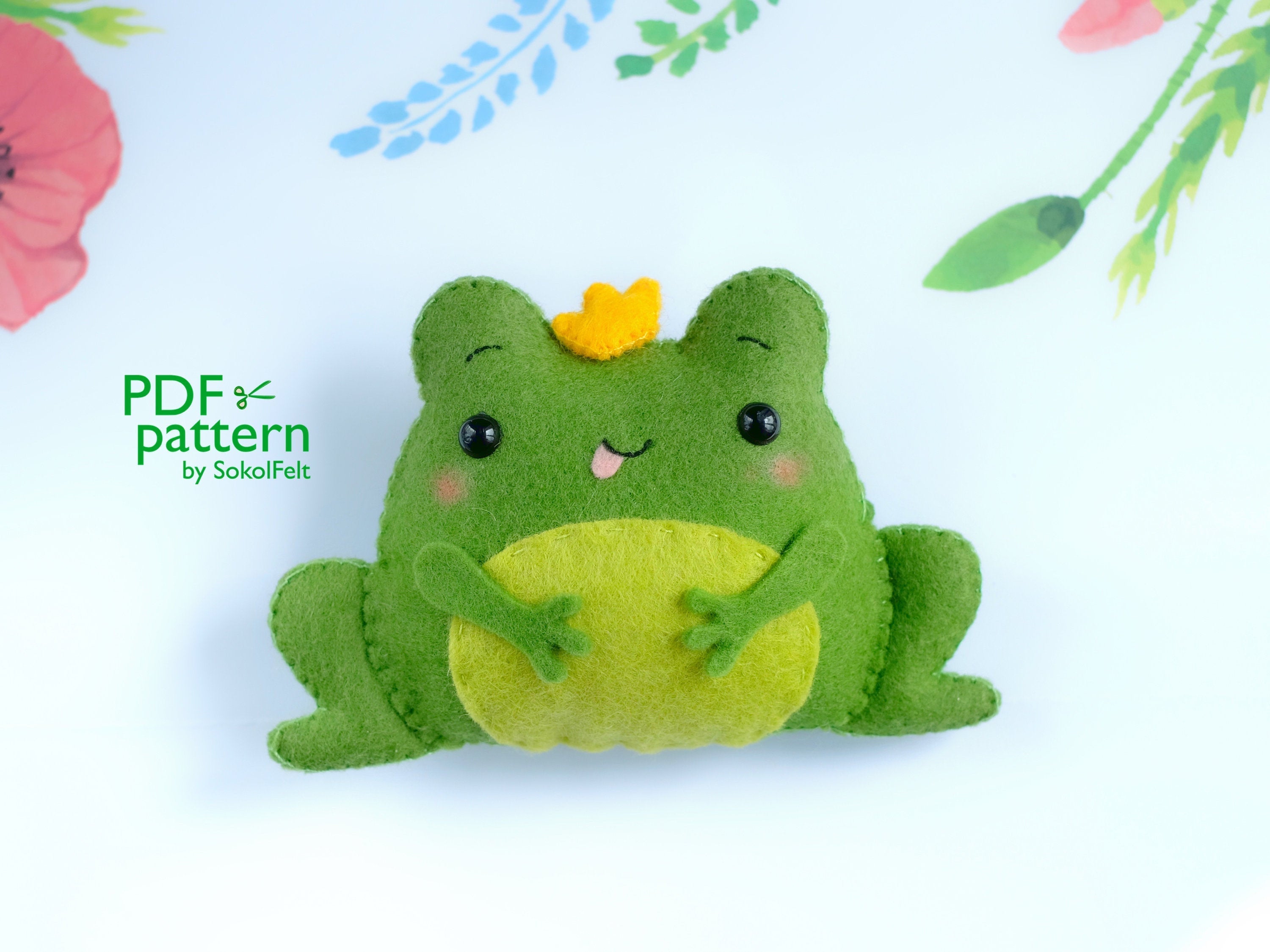 Felt Frog Toy Pdf Pattern, The Frog Princess, Baby Crib Mobile Toy on ...