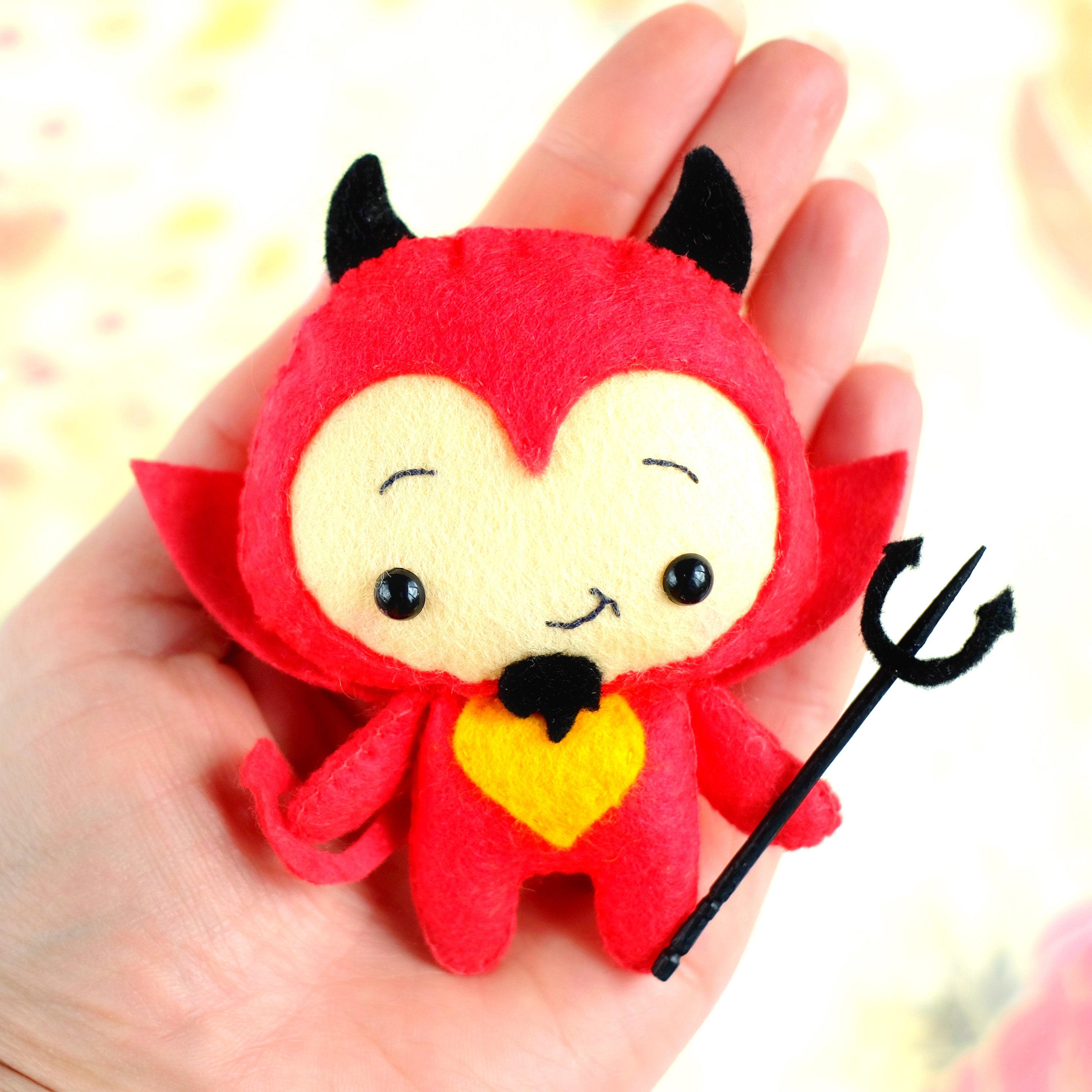 Cute Devil Toy Sewing Pdf Pattern, Felt Halloween Ornament, Easy To ...