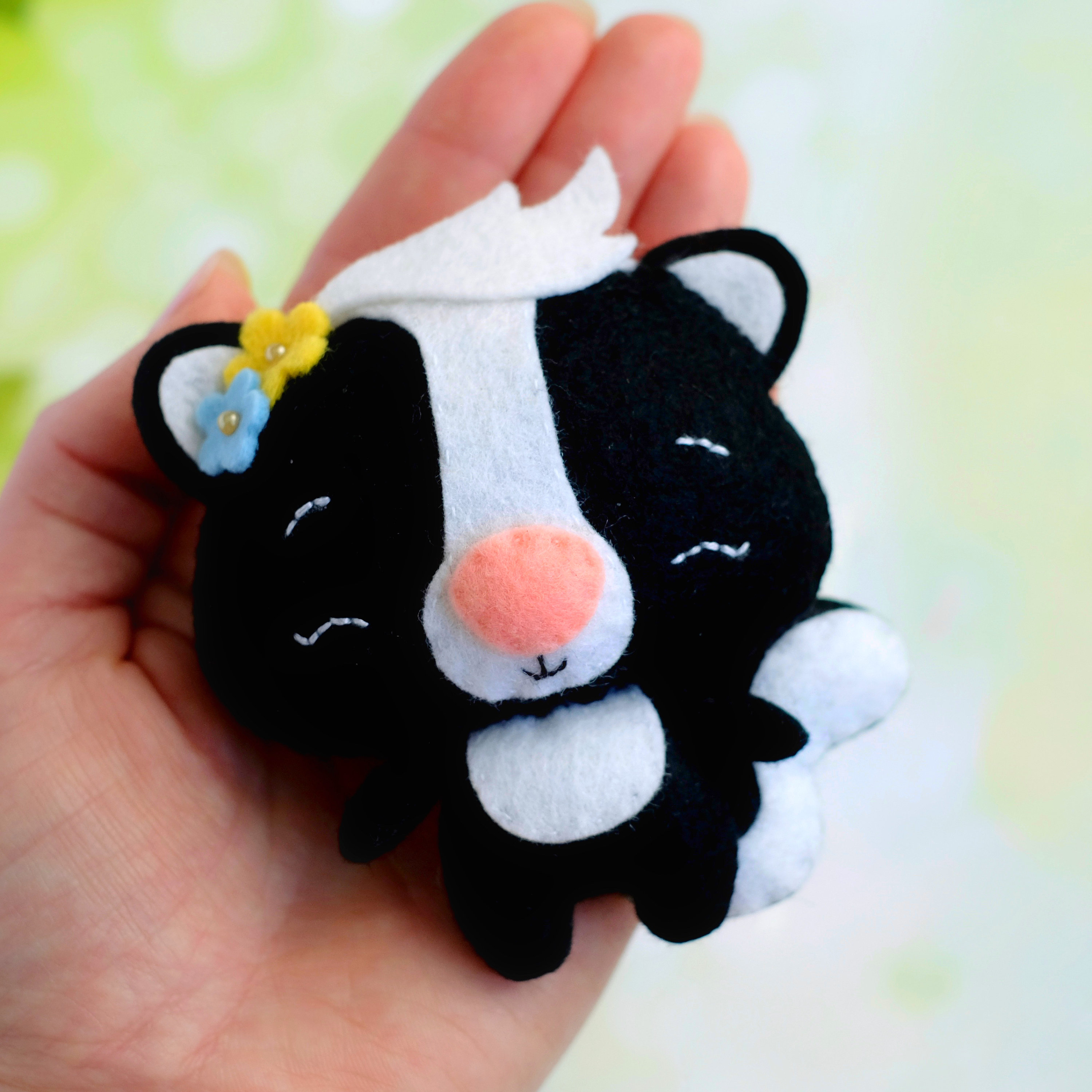 Skunk Pdf Pattern, Felt Woodland Animal Plush Toy Sewing Tutorial, Baby ...