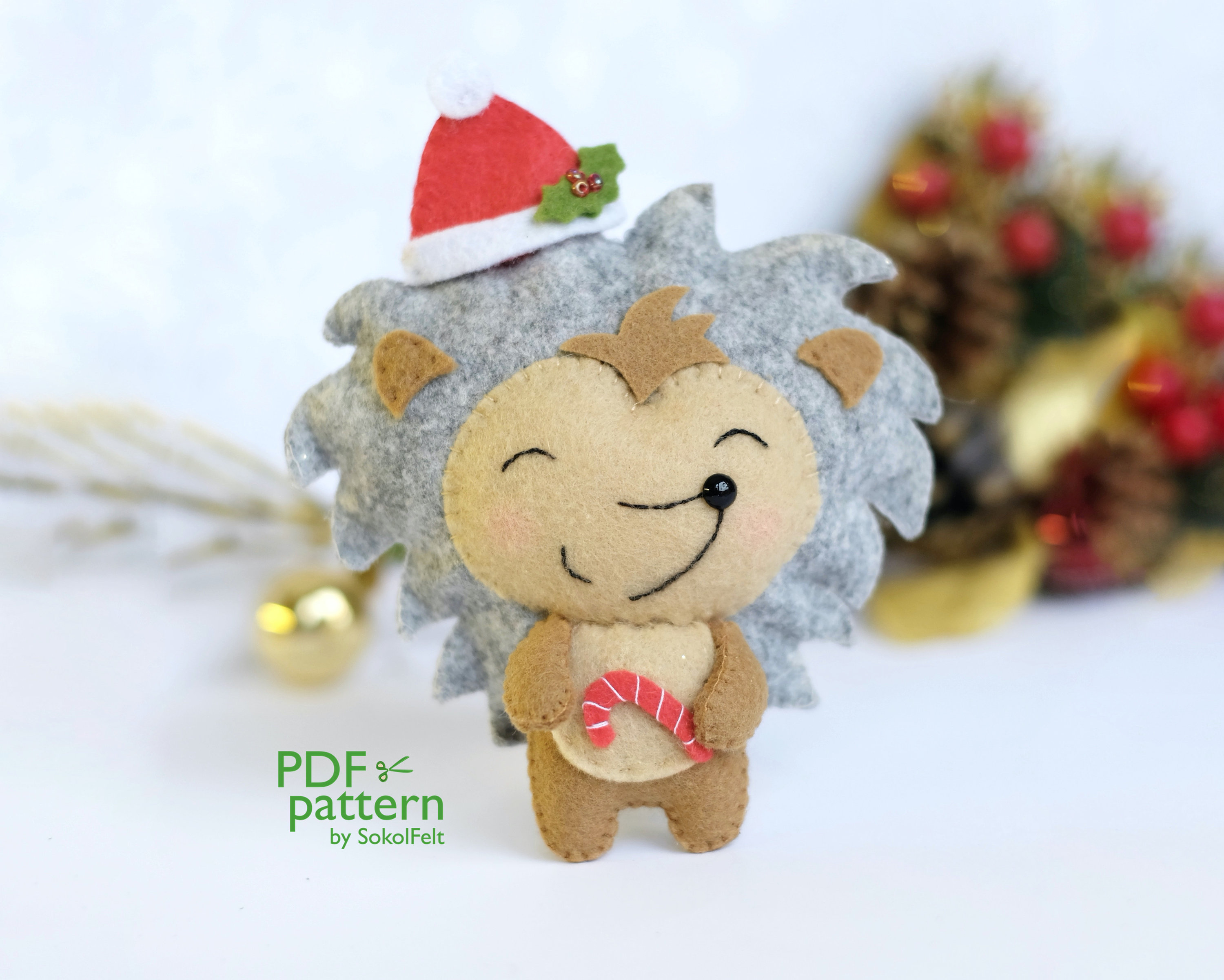 Felt Hedgehog Toy Sewing Pdf Pattern, Felt Woodland Animal Pattern ...