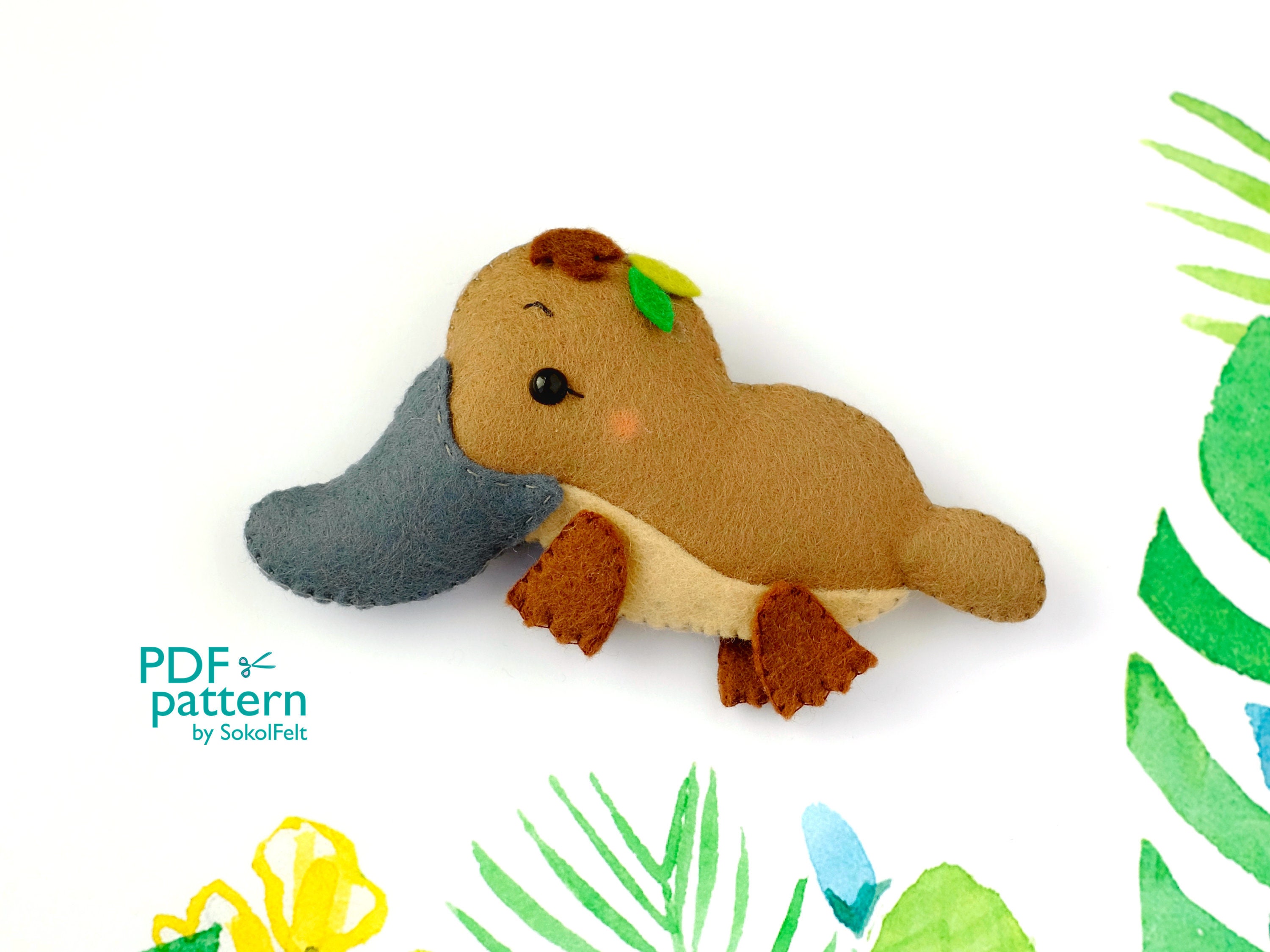 Platypus Felt Toy Pdf And Svg Patterns, Australian Wild Animals ...