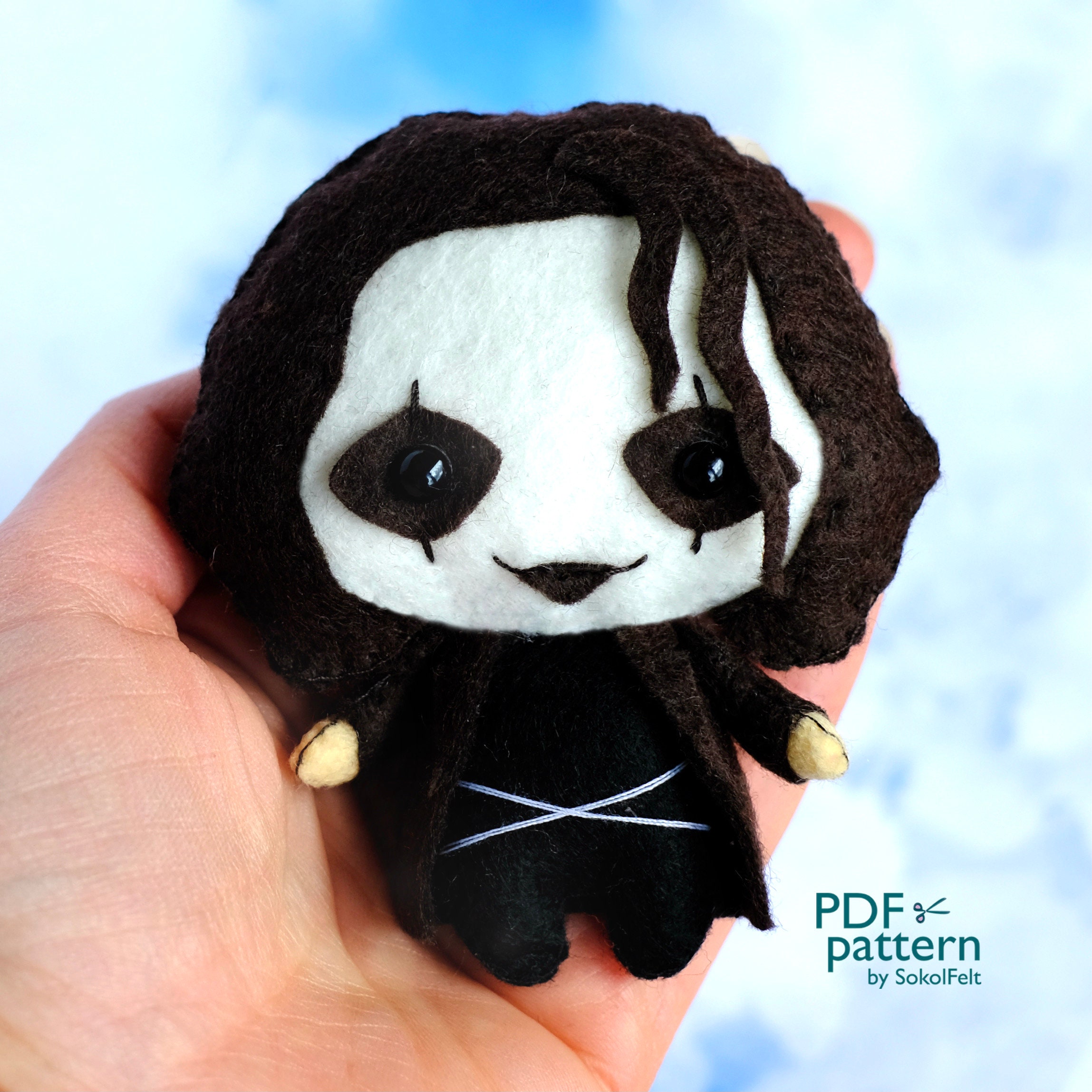 The Crow Felt Toy Pdf And Svg Patterns, The Crow Movie, Halloween Plush ...