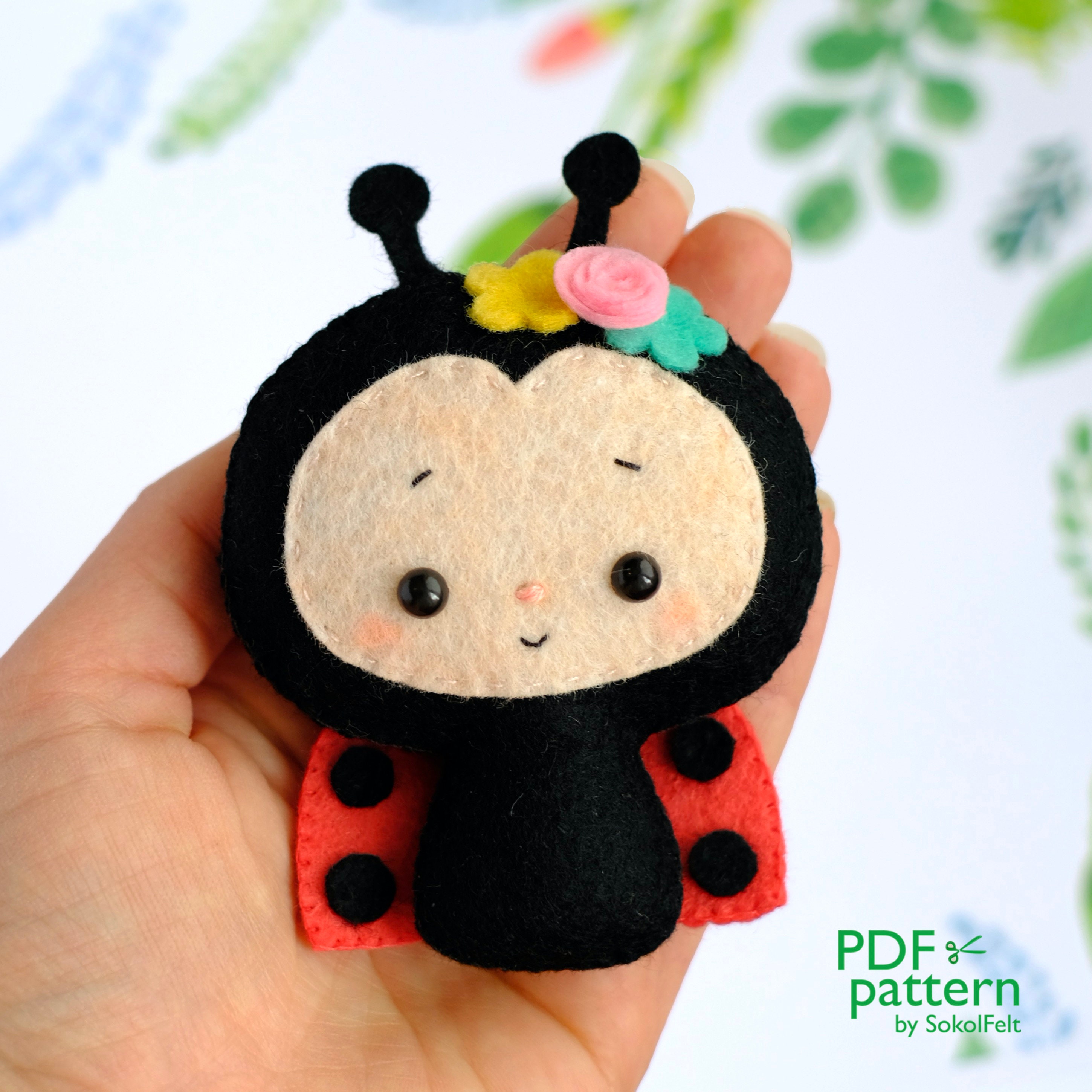 Little Ladybug Felt Toy Sewing Pdf And Svg Patterns, Cute Bug Plush Toy ...