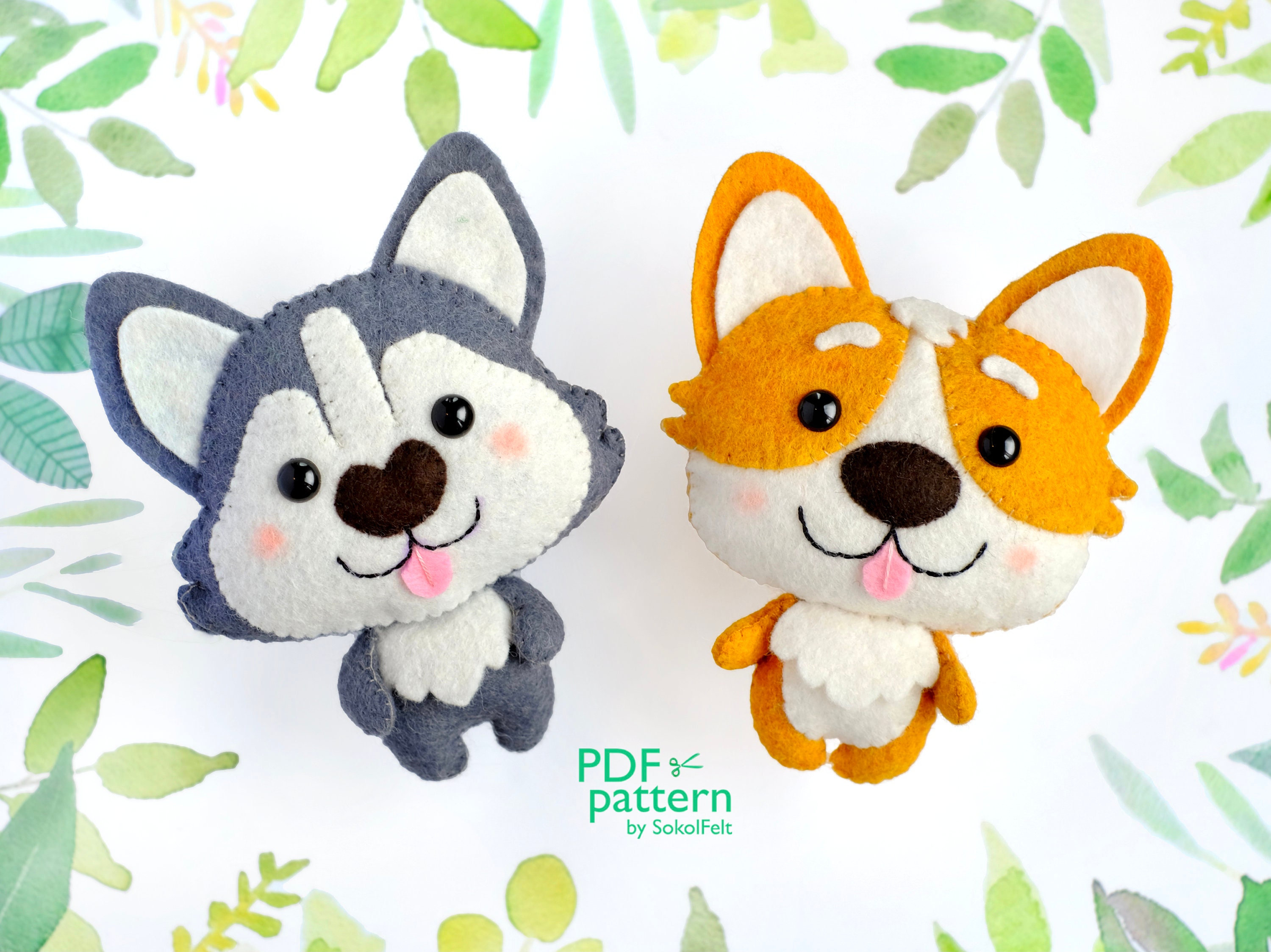 Corgi Felt Toy Sewing Pdf And Svg Patterns, Cute Dog Sewing Tutorial ...