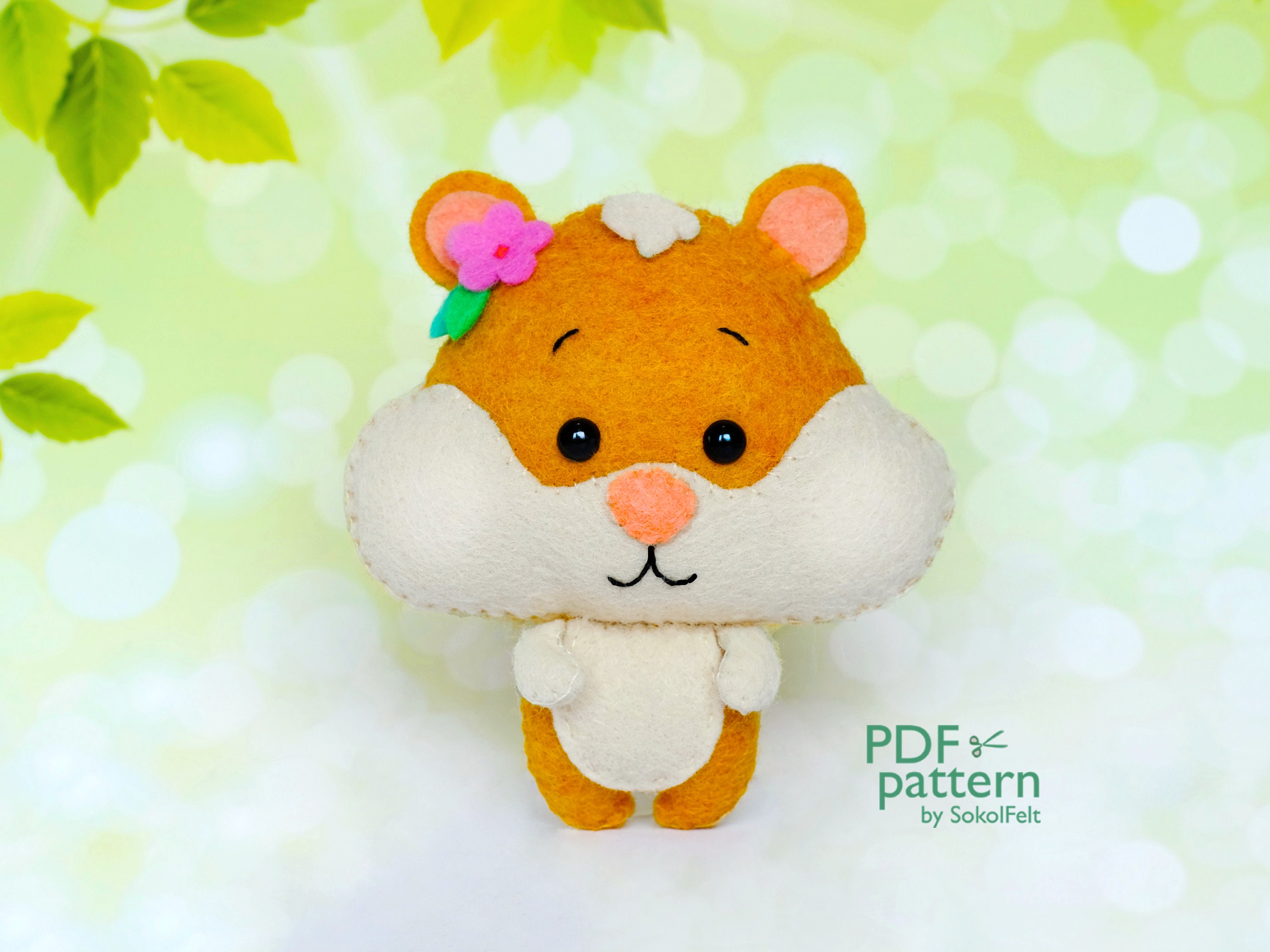 Little Hamster Felt Toy Sewing Pdf And Svg Patterns, Felt Pet Toy ...