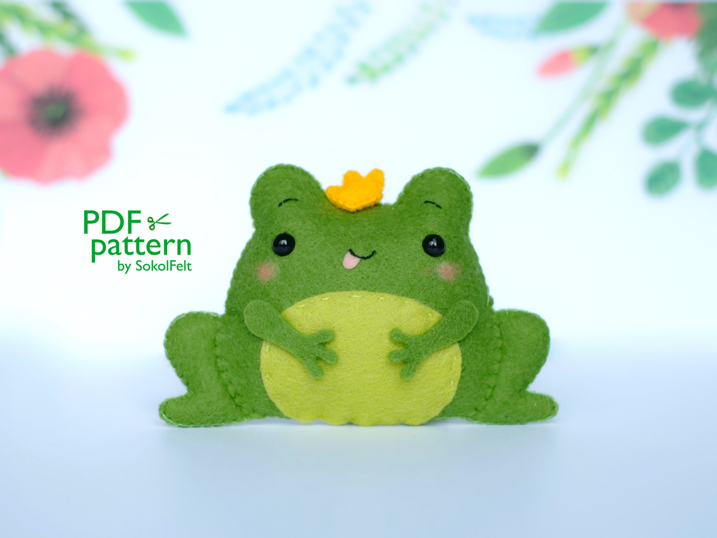 Cute Frog Felt Toy Sewing Pdf And Svg Patterns, The Frog Princess, Baby ...